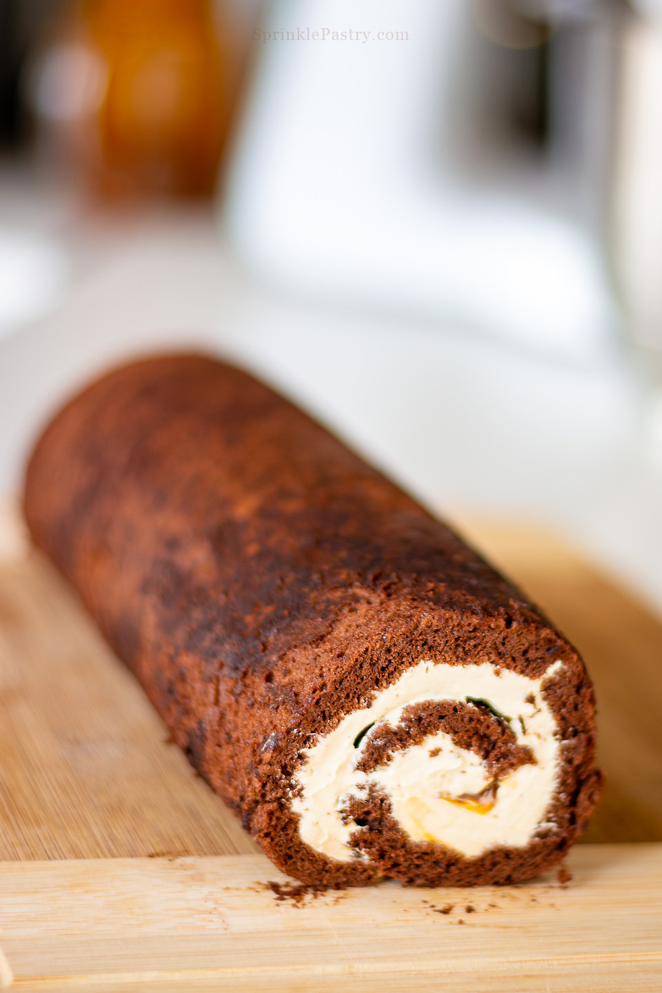 Chocolate Caramel Cream Roll - Sprinkle Pastry