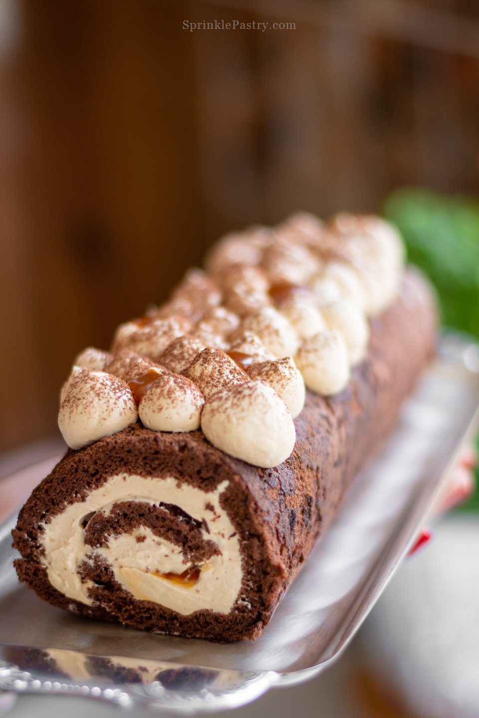 Chocolate Caramel Cream Roll - Sprinkle Pastry